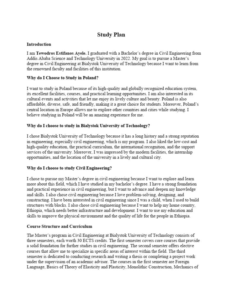 Study Plan For Master | PDF | Academic Degree | Engineering