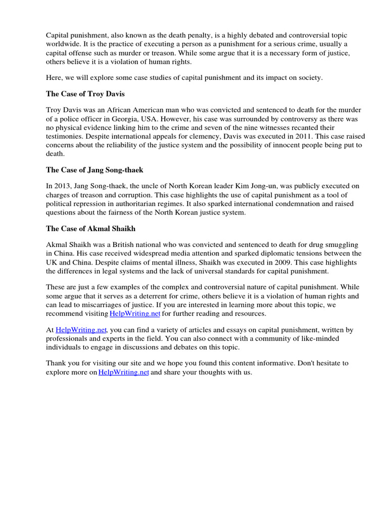 Capital Punishment Case Studies | PDF | Capital Punishment | Punishments