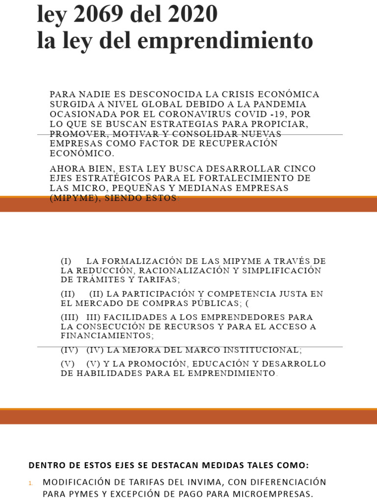 Ley 2069 Del 2020 | PDF