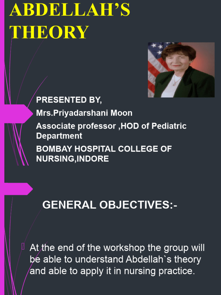 Mrs - Priyadarshani Moon, Abdella Theory | PDF | Nursing | Theory