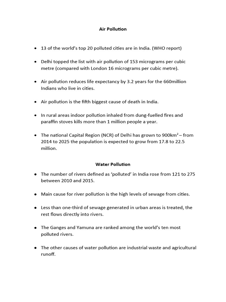 Environmental Information Handout | PDF | Climate Change | Water Pollution