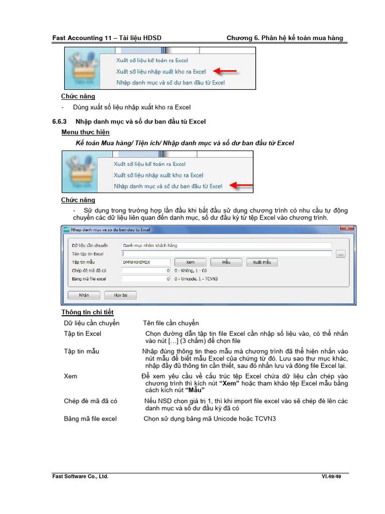 Fast Accounting 11 - Tài liệu HDSD Ch ương 6. Phân hệ kế toán mua hàng | PDF