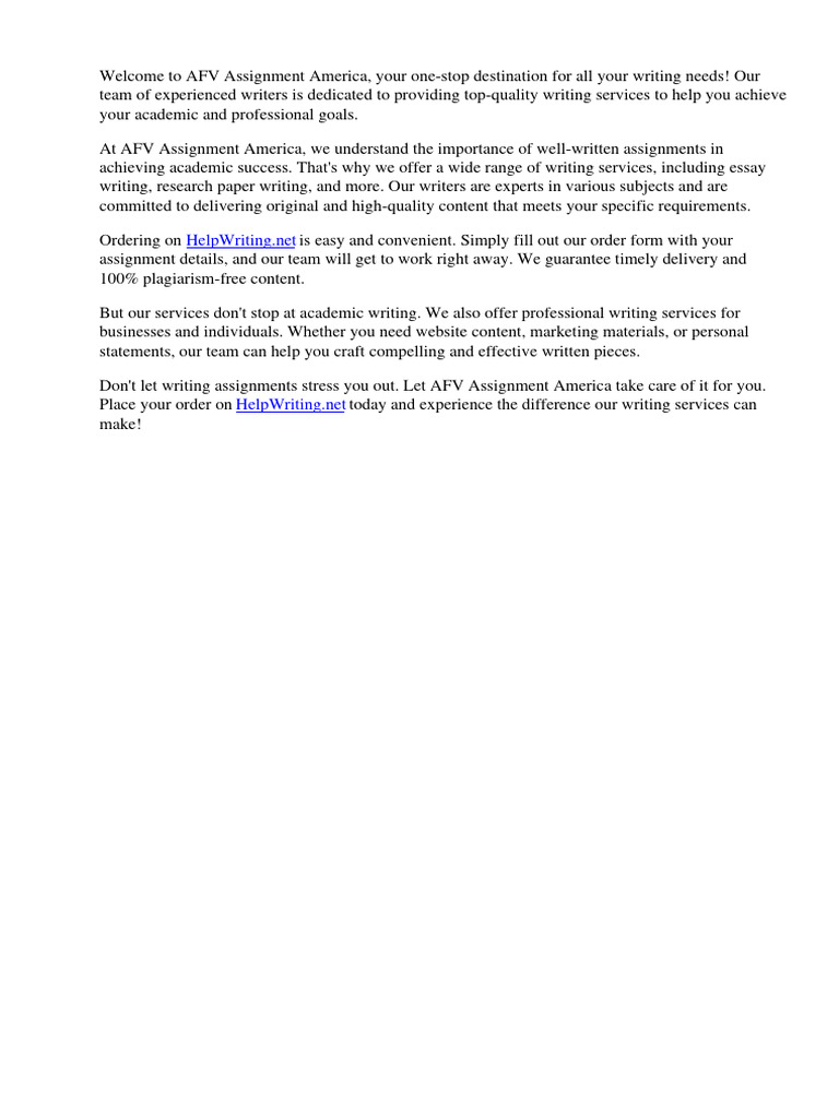 Afv Assignment America | PDF