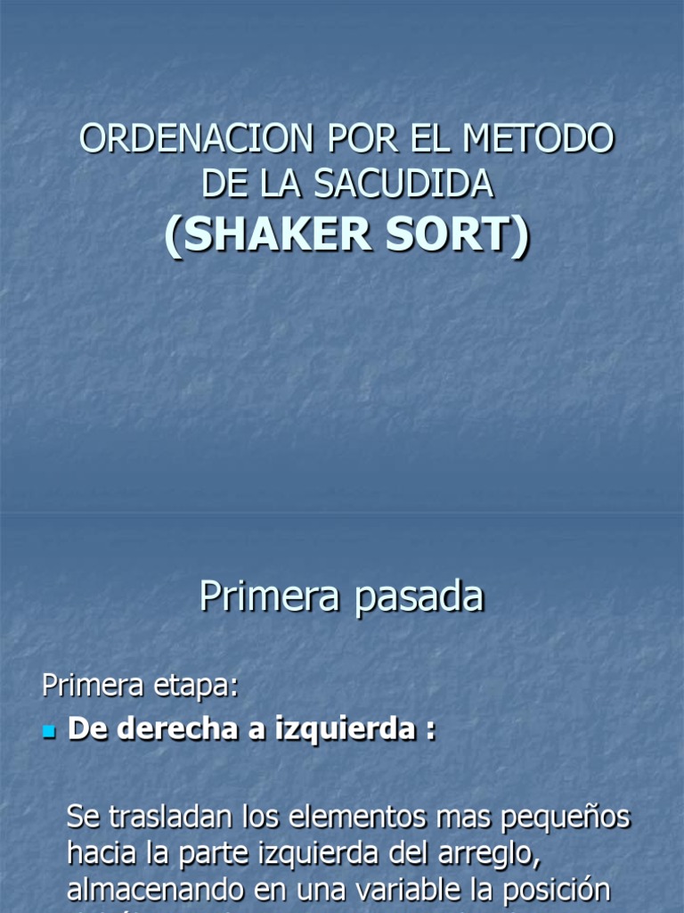 Ordenación por Método Shaker Sort | PDF | Áreas de informática ...