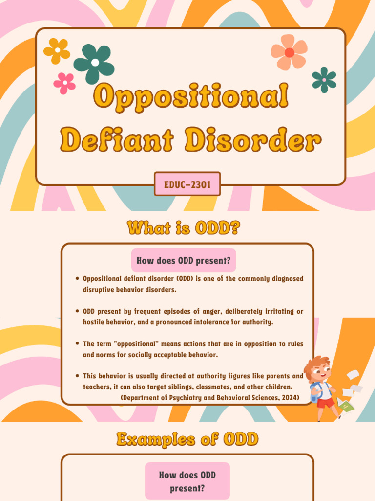 oppositional defiant disorder | PDF | Mental Disorder | Individualized ...
