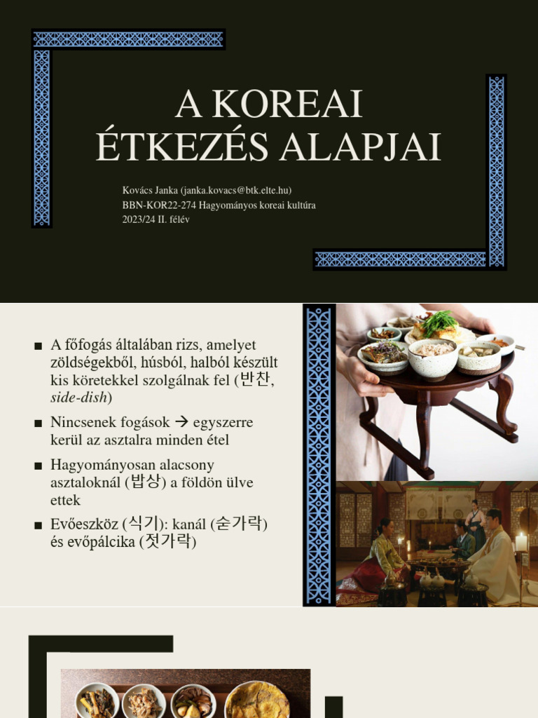 Óra Hagyományos Koreai Kultúra - Étkezés | PDF
