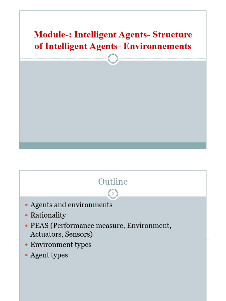 4-Module-1-Intelligent Agents-Structure of Intelligent Agents-Environments-09-01-2024 | PDF ...