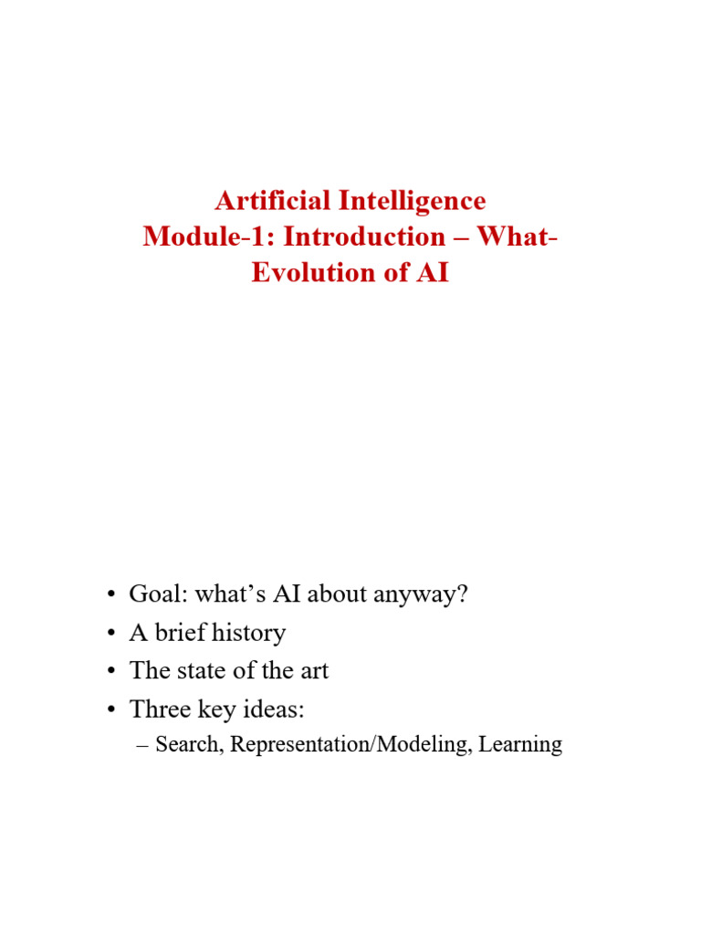 1-Module-1-Introduction - Evolution of AI-04-01-2024 | PDF ...