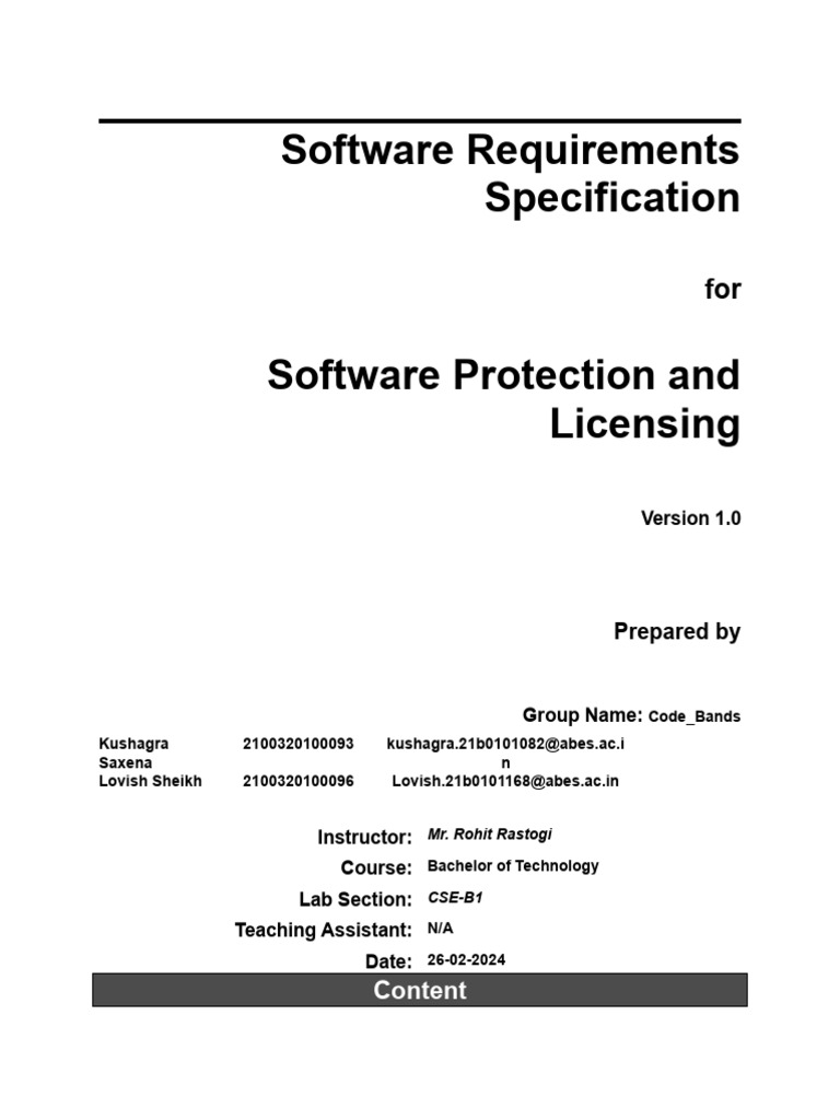 SRS-Software Protection and Licensing | PDF | Use Case | Software