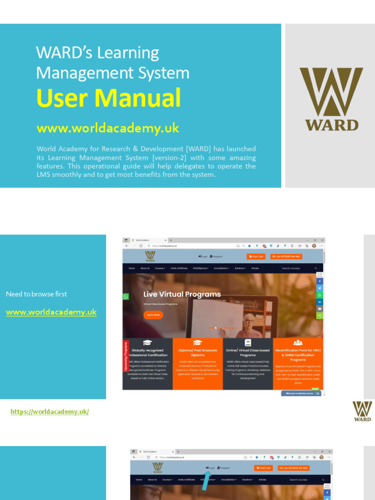 WARD LMS User Manual Guide | PDF