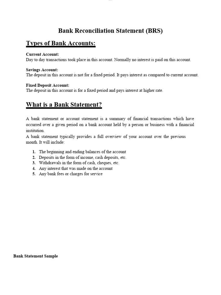 Bank Reconciliation Statement Theory and Practice Question From Sir ...