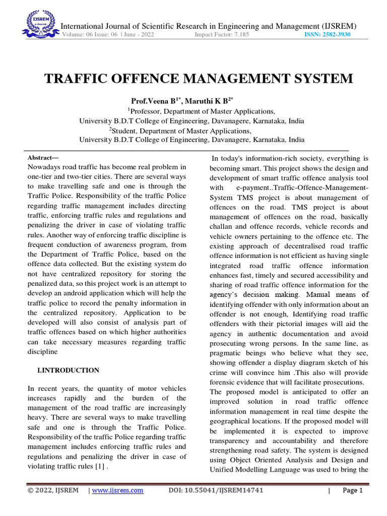 Traffic Offence Management System | Download Free PDF | Android ...