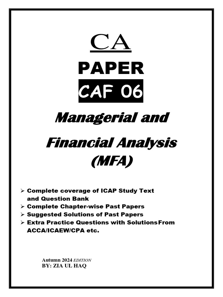 Caf06 Mfa Book Autumn 2024 Pdf Inflation Balance Of Payments