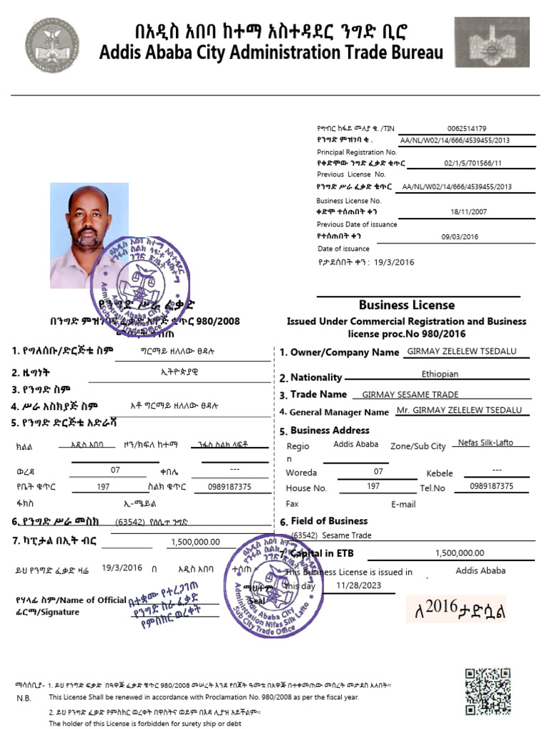 Business Licence Bole | PDF