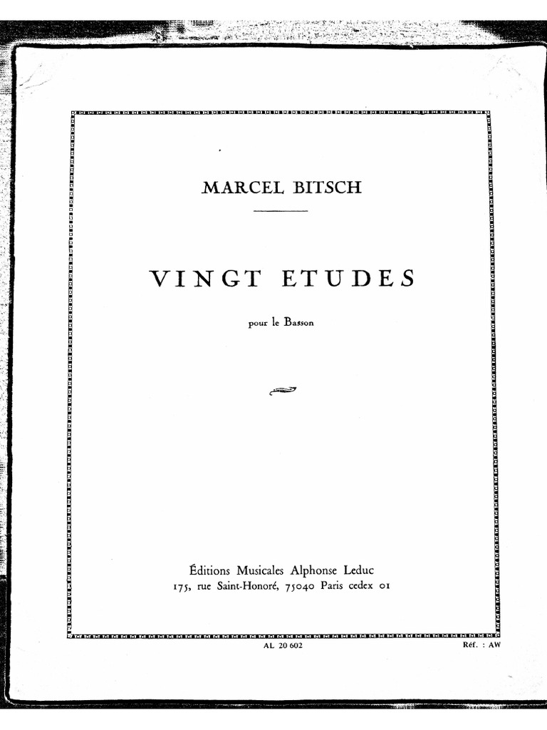 Marcel Bitsch - 20 Estudios | PDF