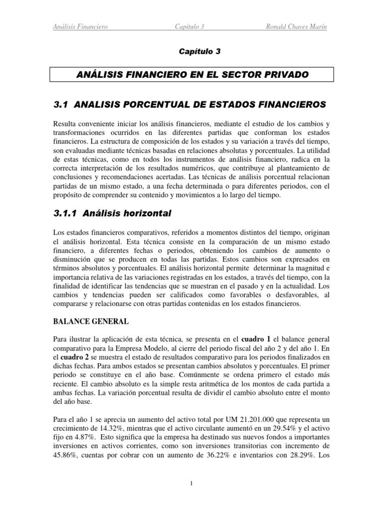 Capítulo 3 Analisis Financiero en El Sector Privado | Descargar gratis PDF | Business ...