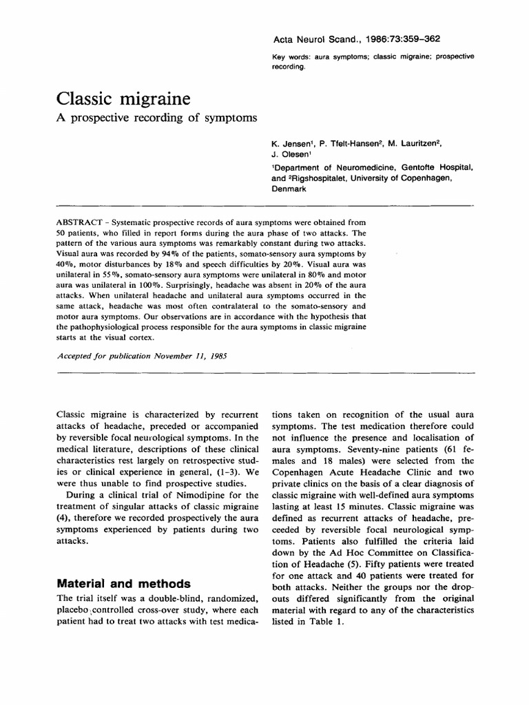 Classico | PDF | Migraine | Headache