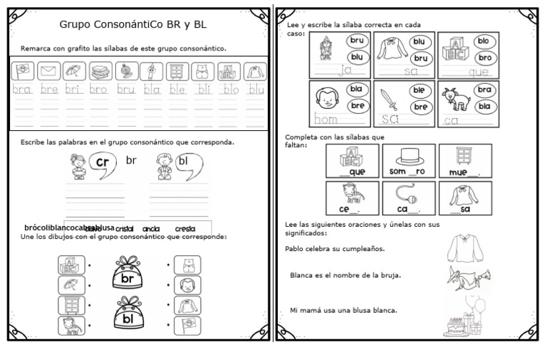 Grupo Consonántico BL y BR | PDF