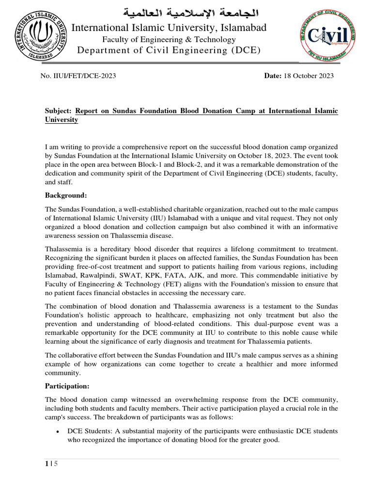 Comprehensive Report On Blood Donation Camp DCE | PDF | Clinical Medicine | Medicine