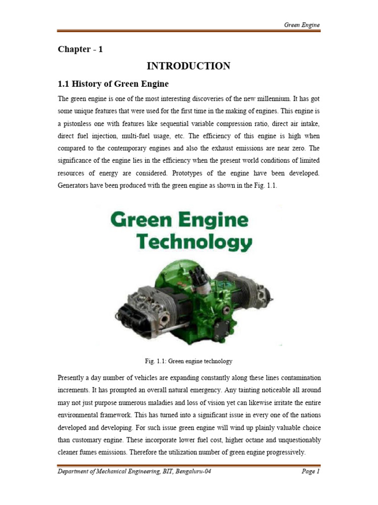 Green Engine | PDF | Engines | Combustion