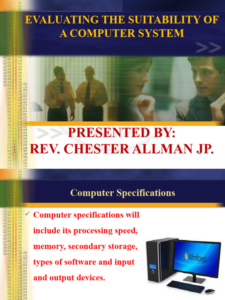 Evaluating The Suitability of A Computer System | PDF | Central Processing Unit | Computer Data ...