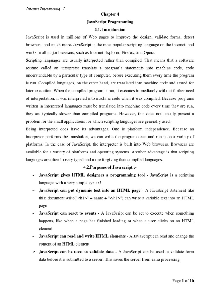 Chap-4 Javascript Final | PDF | Java Script | Control Flow