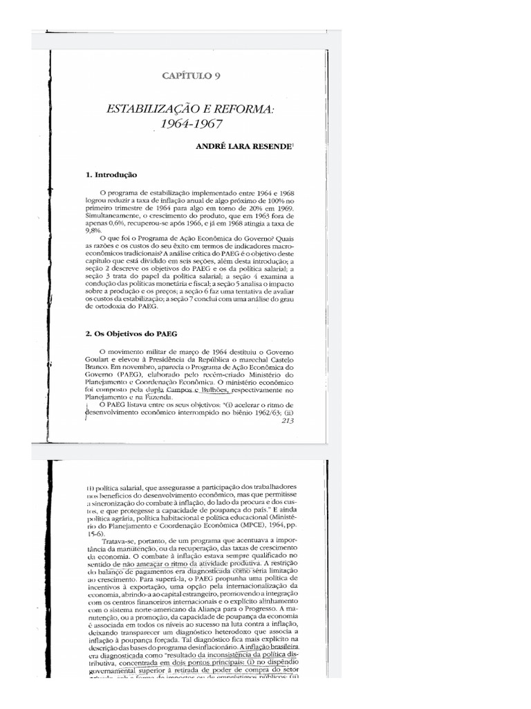 Estabilização e Reforma 1964-67 RESENDE | PDF