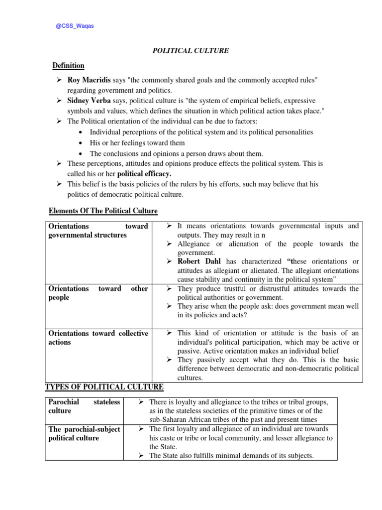 P1 Ch5 Comparative Politics | PDF | Socialization | Political Science