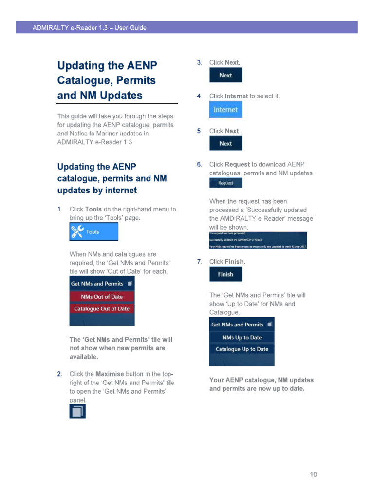 Updating the AENP via Internet. | PDF