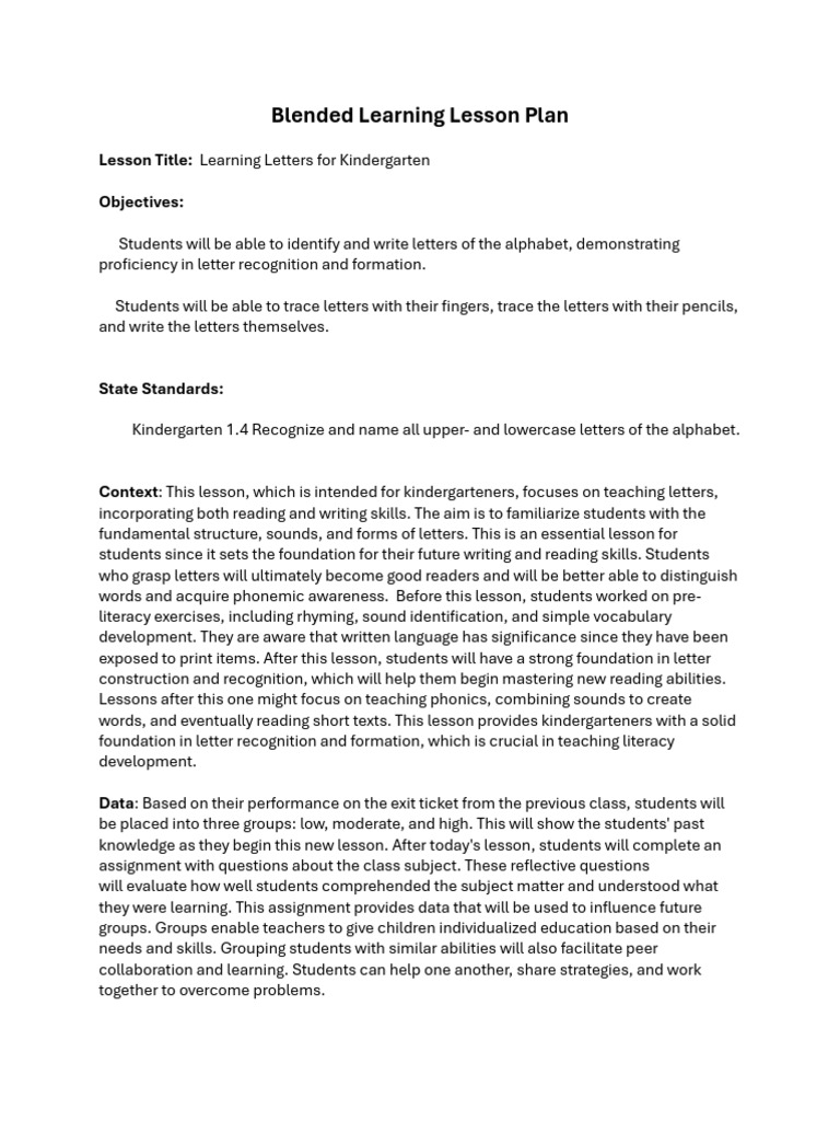 blended learning lesson plan 2 | PDF | Learning | Human Communication