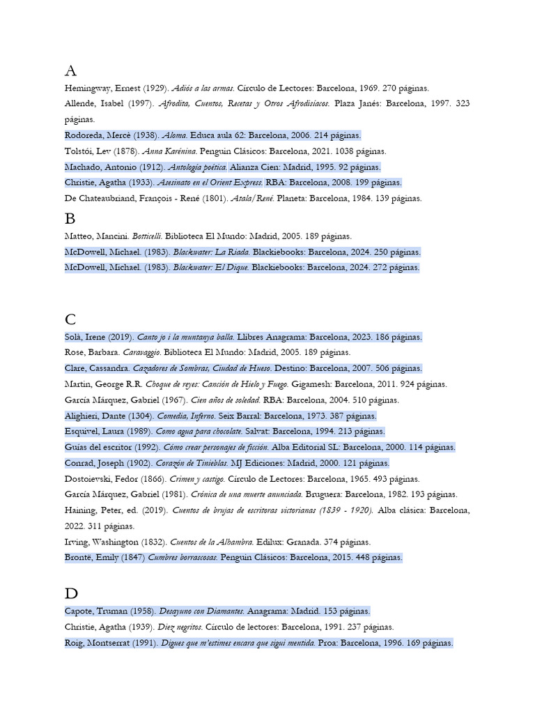 Inventario Librero | PDF