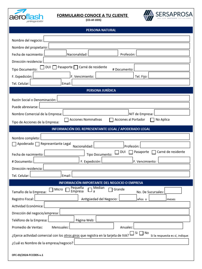 DDS - Formulario Conoce A Tu Cliente v.1 | Descargar gratis PDF | Lavado de dinero | Business