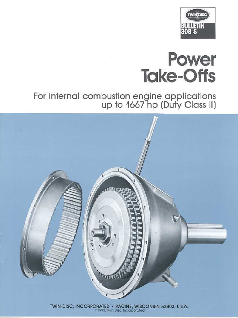 Twin Disc Bulletin 308-s Power Take-Offs | PDF
