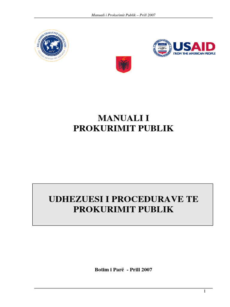 Manuali I Prokurimit Publik | PDF