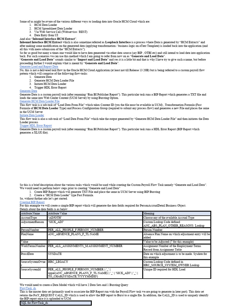 Generate Load and Report Data Using Custom Payroll Flow Pattern | PDF | Parameter (Computer ...