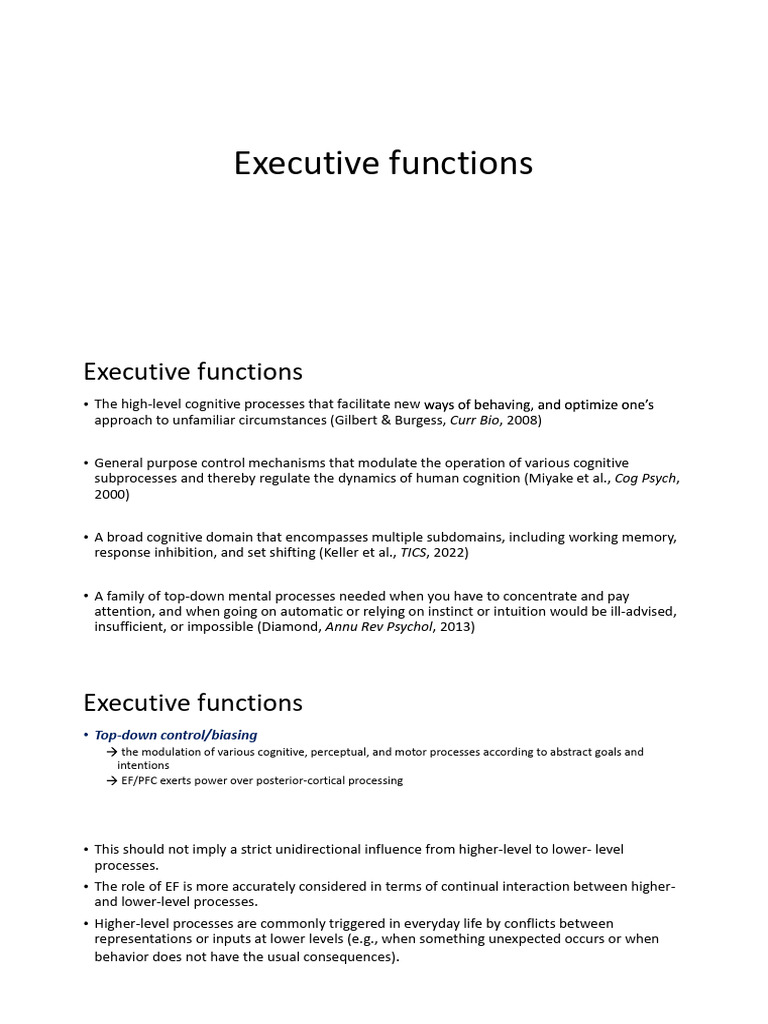 Exec Func | PDF | Executive Functions | Prefrontal Cortex