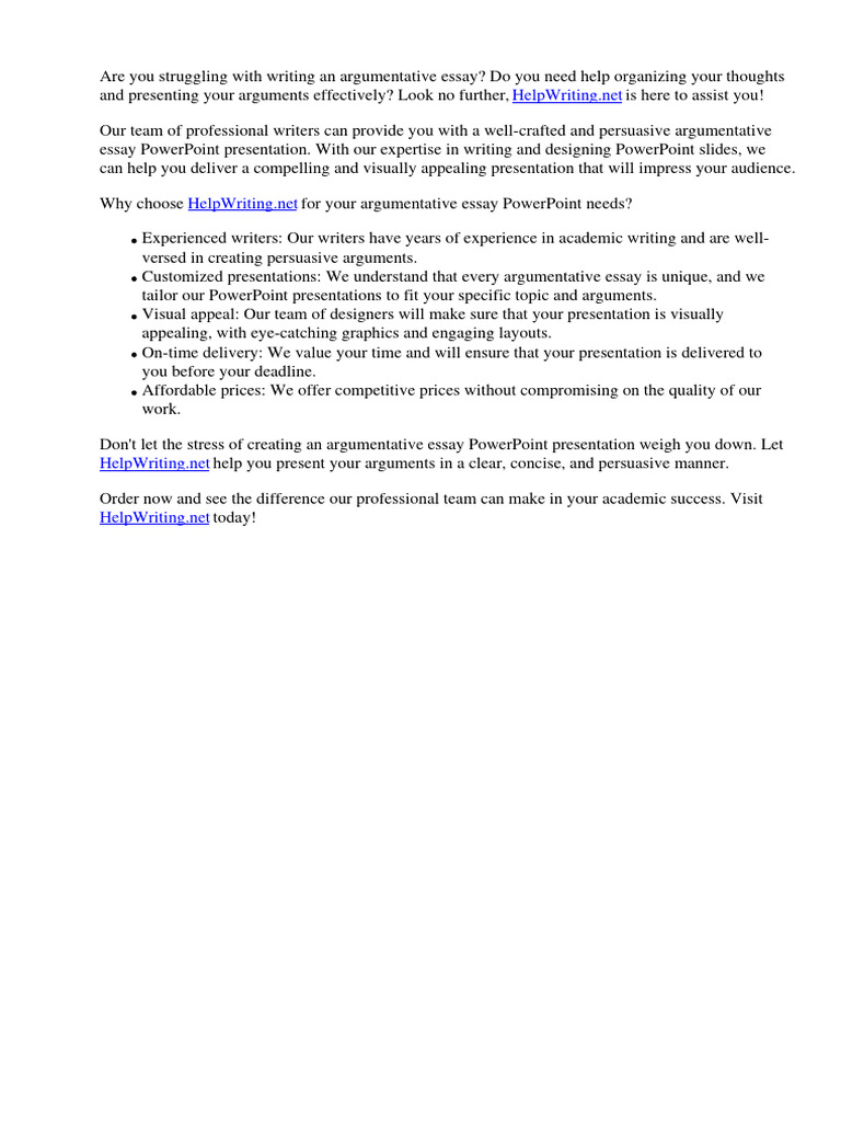 Argumentative Essay Powerpoint | Download Free PDF | Essays | Argument