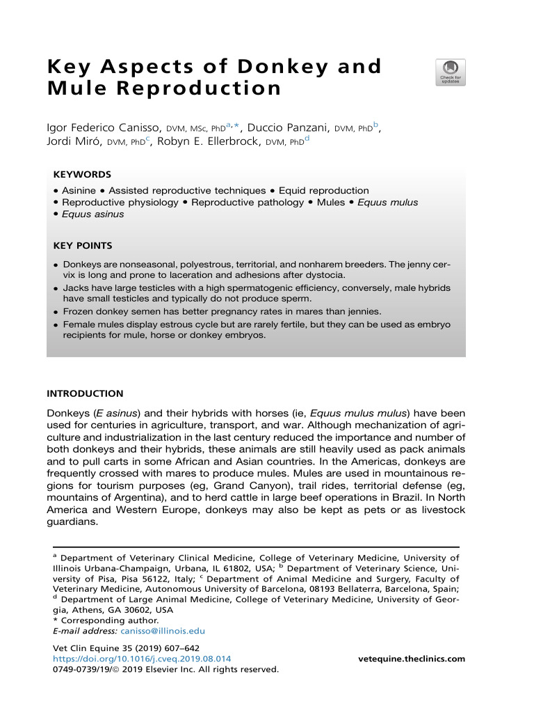 Key Aspectsof Donkeyand Mule Reproduction | PDF | Human Chorionic ...