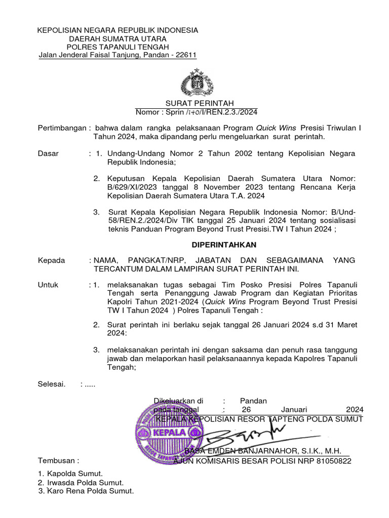 Sprin Quick Wins Program Beyond Trust Presisi TW I Tahun 2024 | PDF