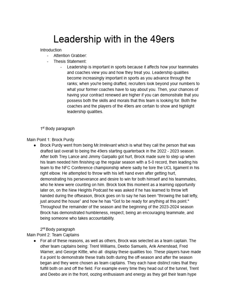 Leadership - Outline 1 | Download Free PDF | Team Sports | National ...