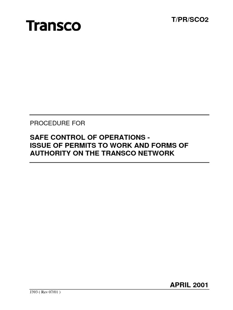 Sco 2 Issue of Permits To Work and Forms | PDF | Risk Assessment | Risk