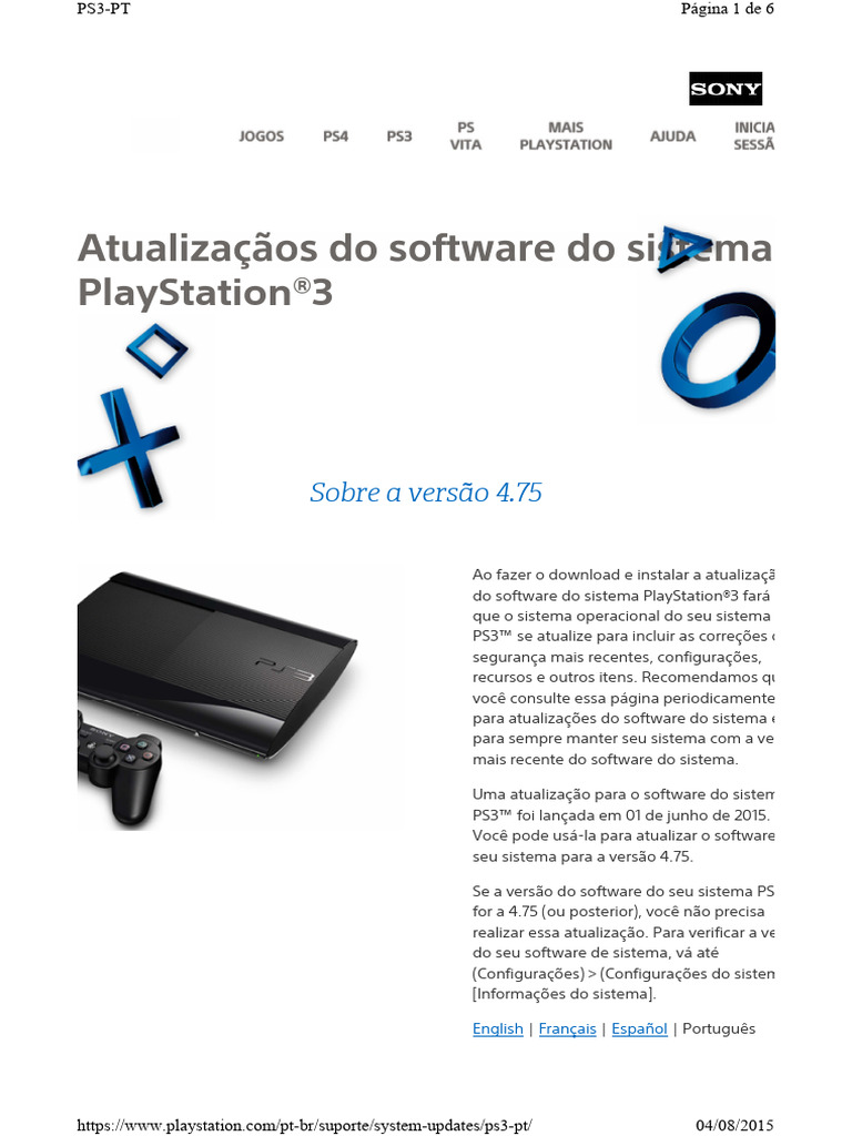WWW - Playstation.com PT-BR Suporte System-Updates ps3-pt | PDF ...