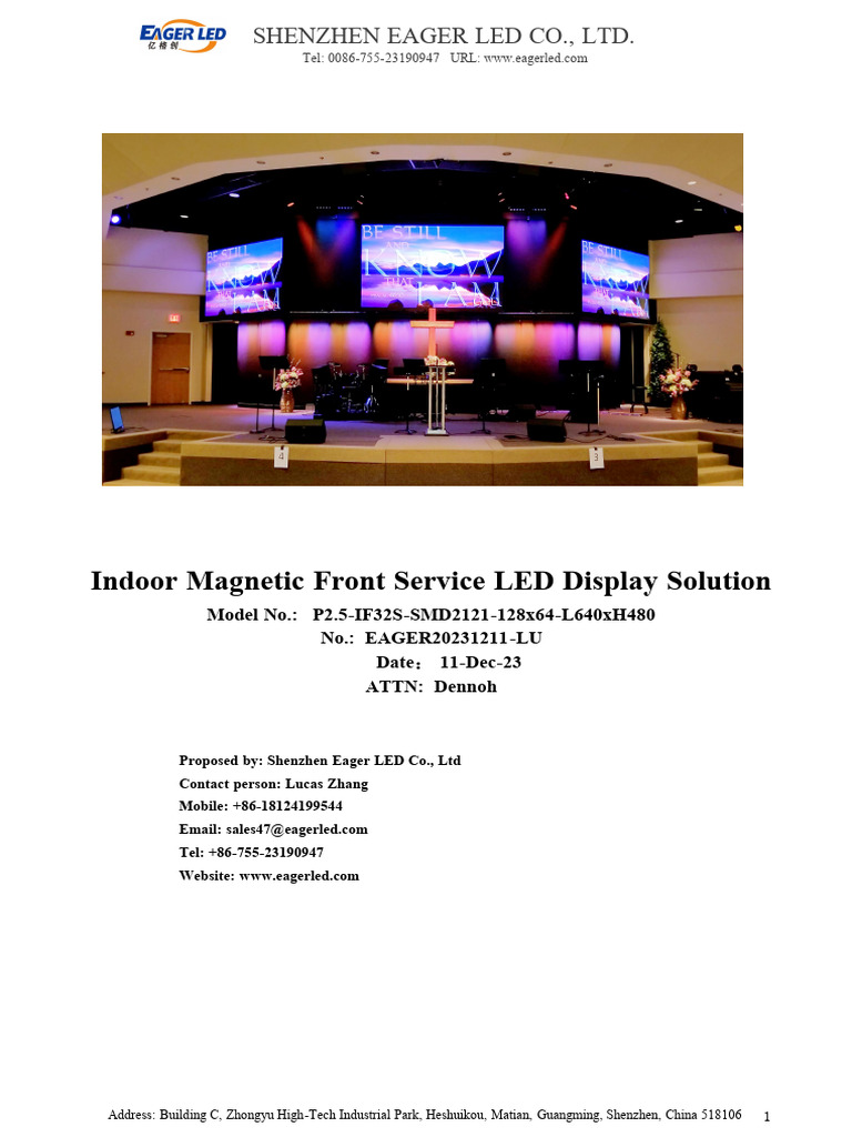 EagerLED Indoor Display Quotation | PDF | Personal Computers | Electronics