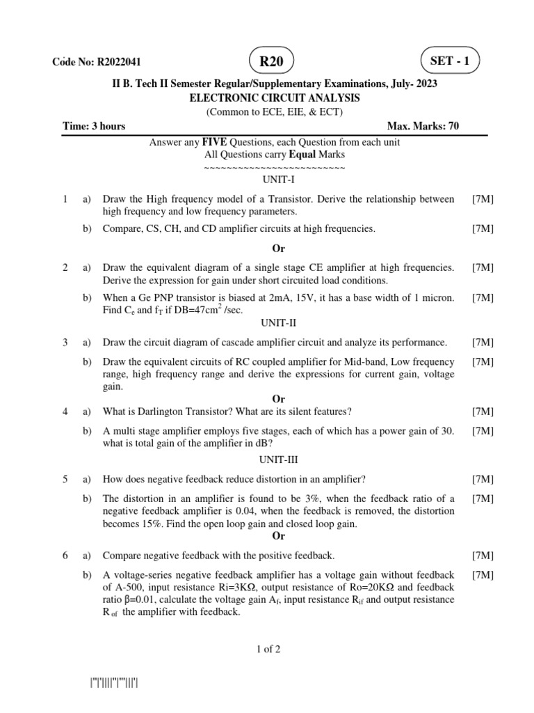 Electronic Circuit Analysis July 2023 | PDF | Electronic Oscillator ...