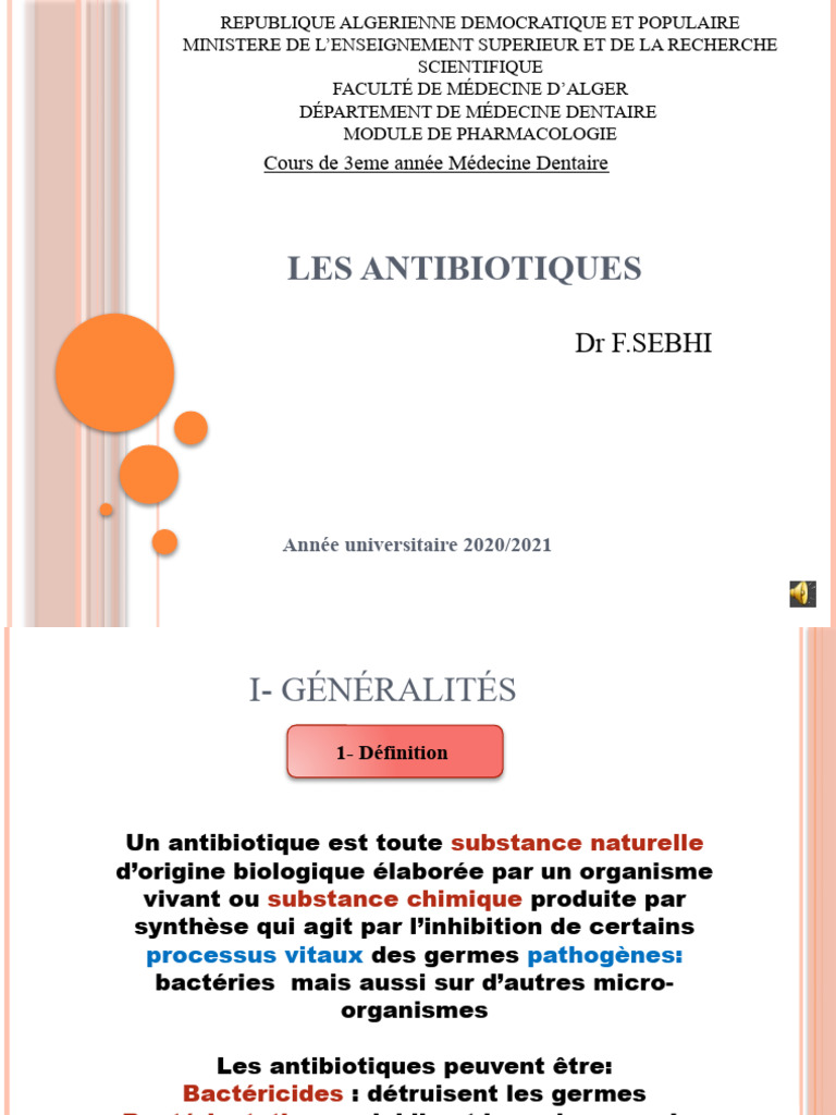 14-Les Antibiotiques (1) 2 | PDF | Pénicilline | Biocide
