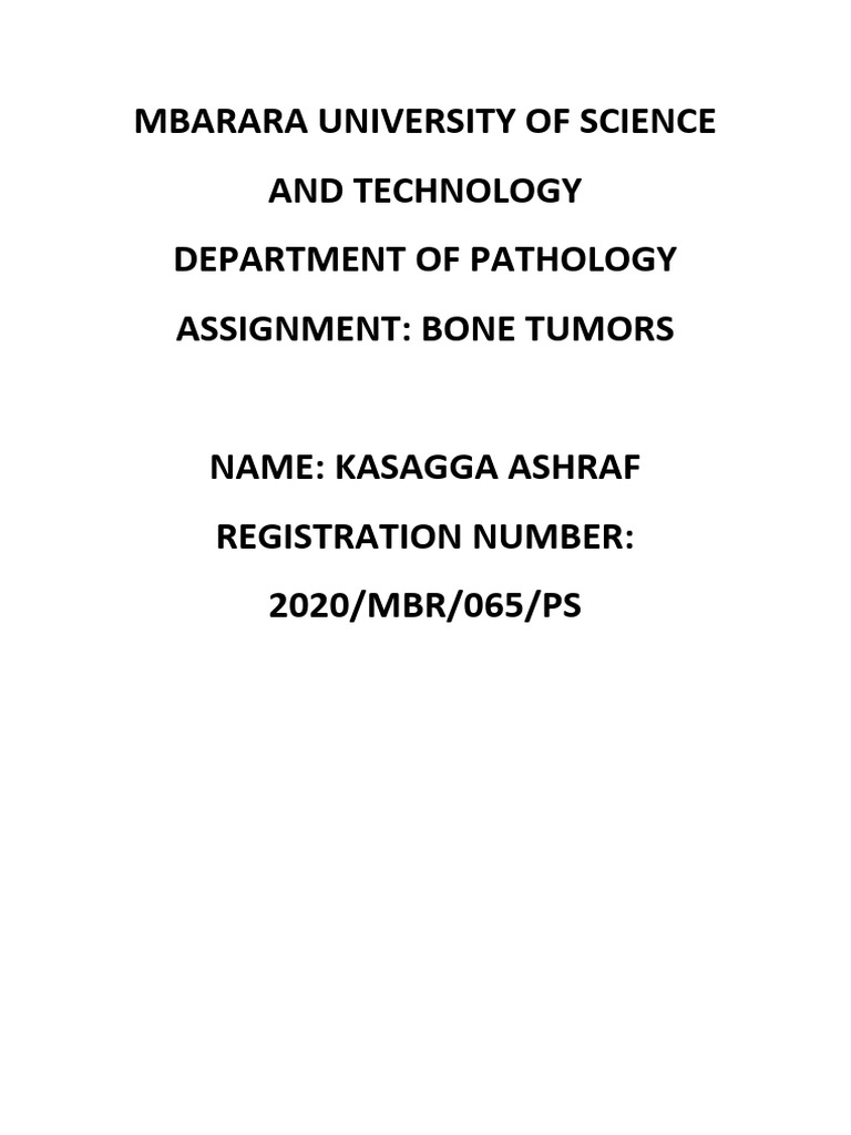 BONE TUMORS Assignment | PDF | Metastasis | Cancer