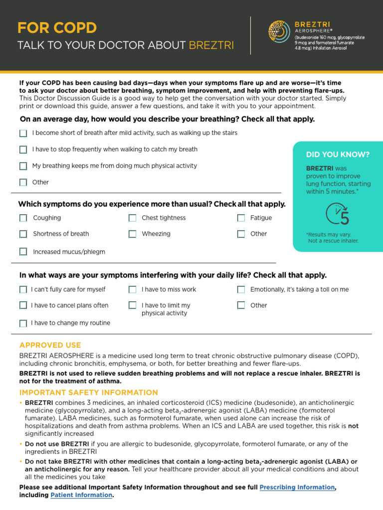 BREZTRI DTC Doctor Discussion Guide (Digital) - 2023 | PDF | Chronic ...