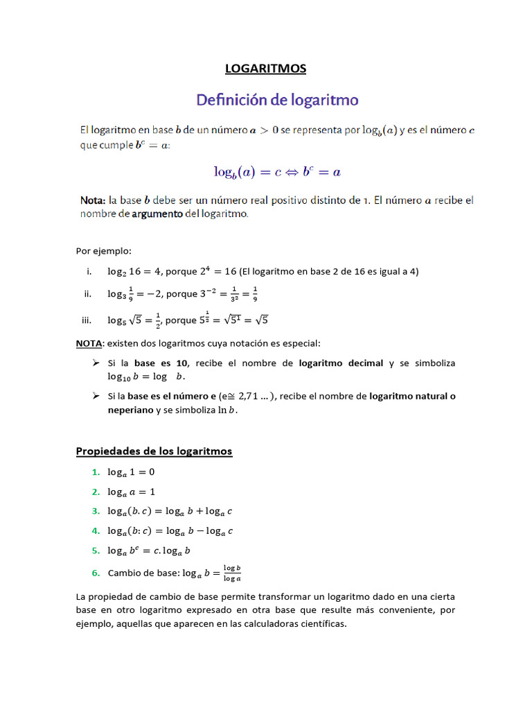 Logaritmos 5 | PDF | Logaritmo | Exponenciación