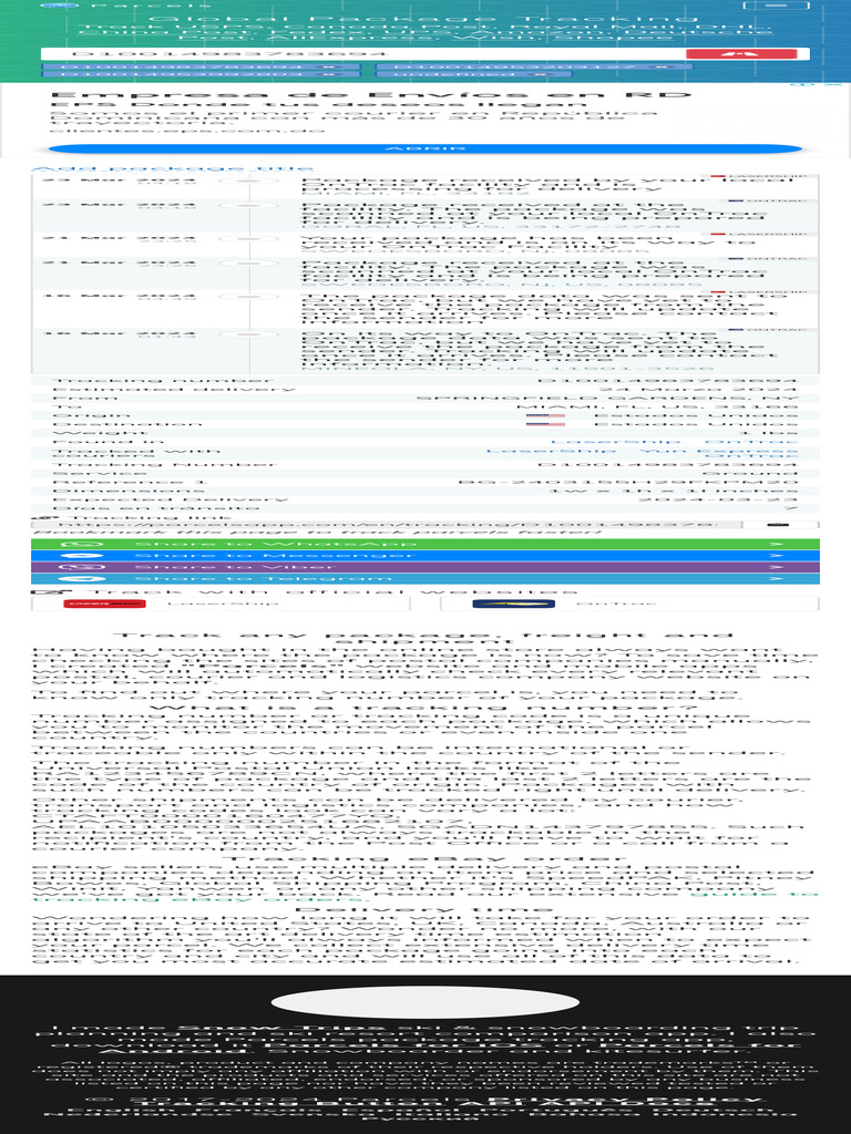 Universal Parcel Tracking - Global Package Tracking 5 | PDF | Courier ...