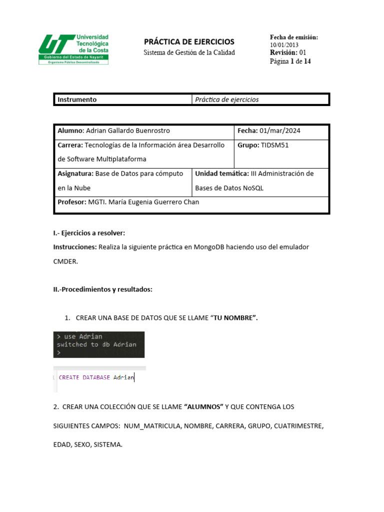 Practica Ejercicios3 - U3 | PDF | Informática